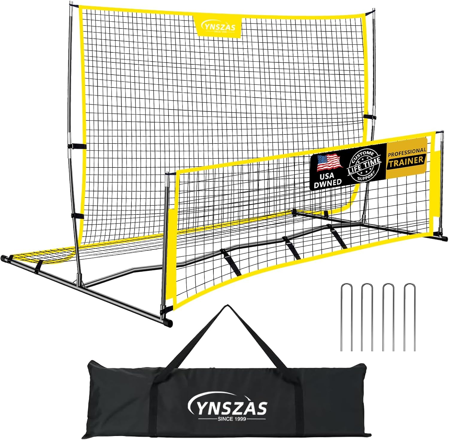 YNSZAS 𝙉𝙀𝙒 Professional Soccer Rebounder, 2-in-1 Bounce Back Rebound ...