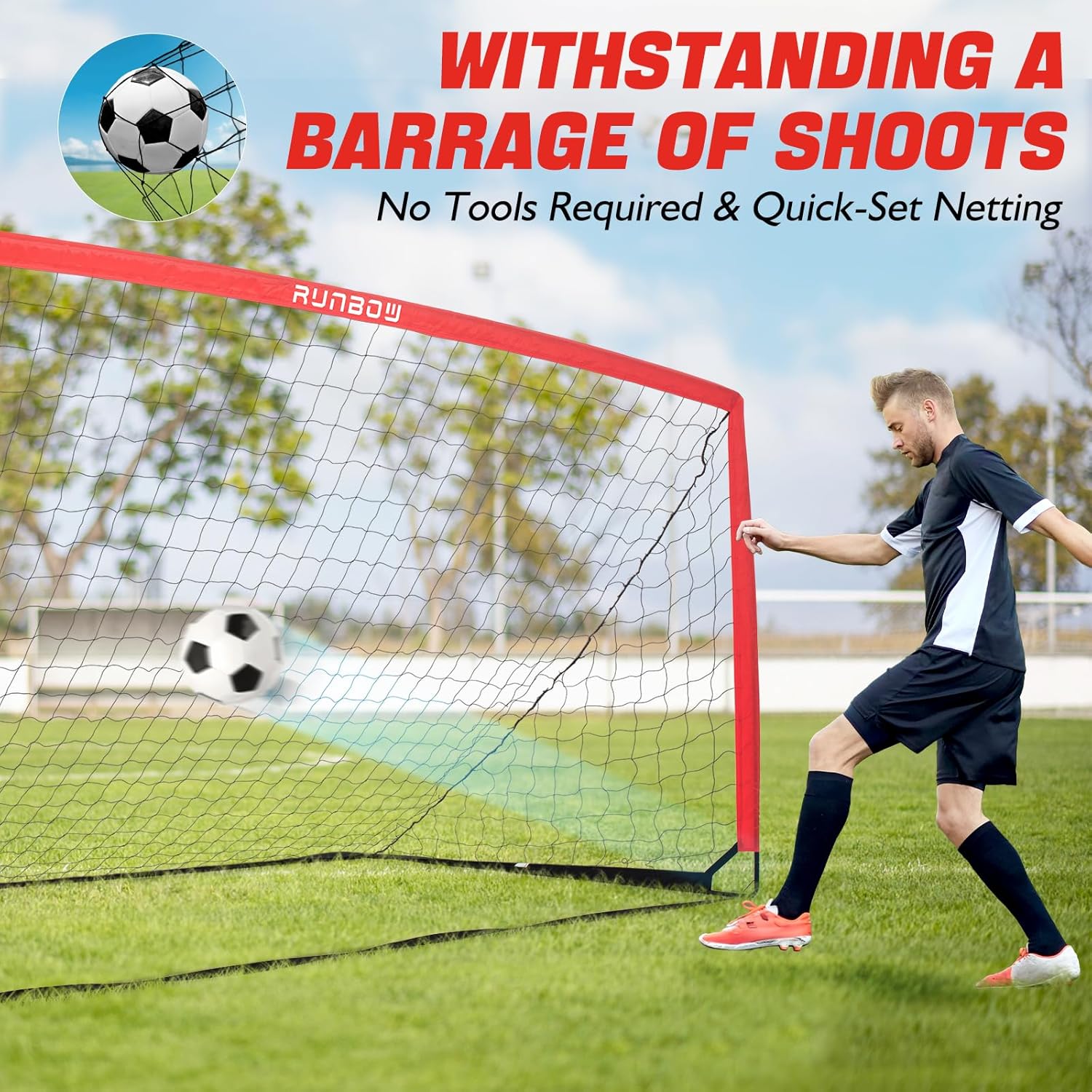 RUNBOW 9x5 ft Portable Soccer Goal for Backyard (X003EYCSU5) - Sports ...